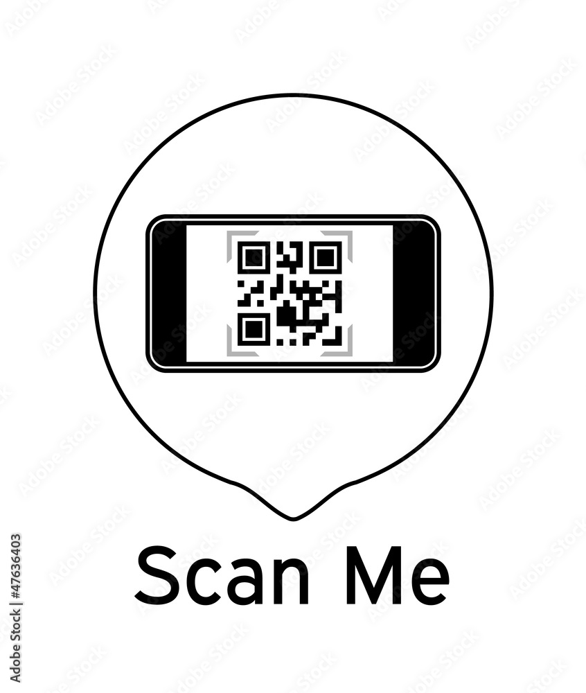 Scan Me Icon Stock-Vektorgrafik | Adobe Stock