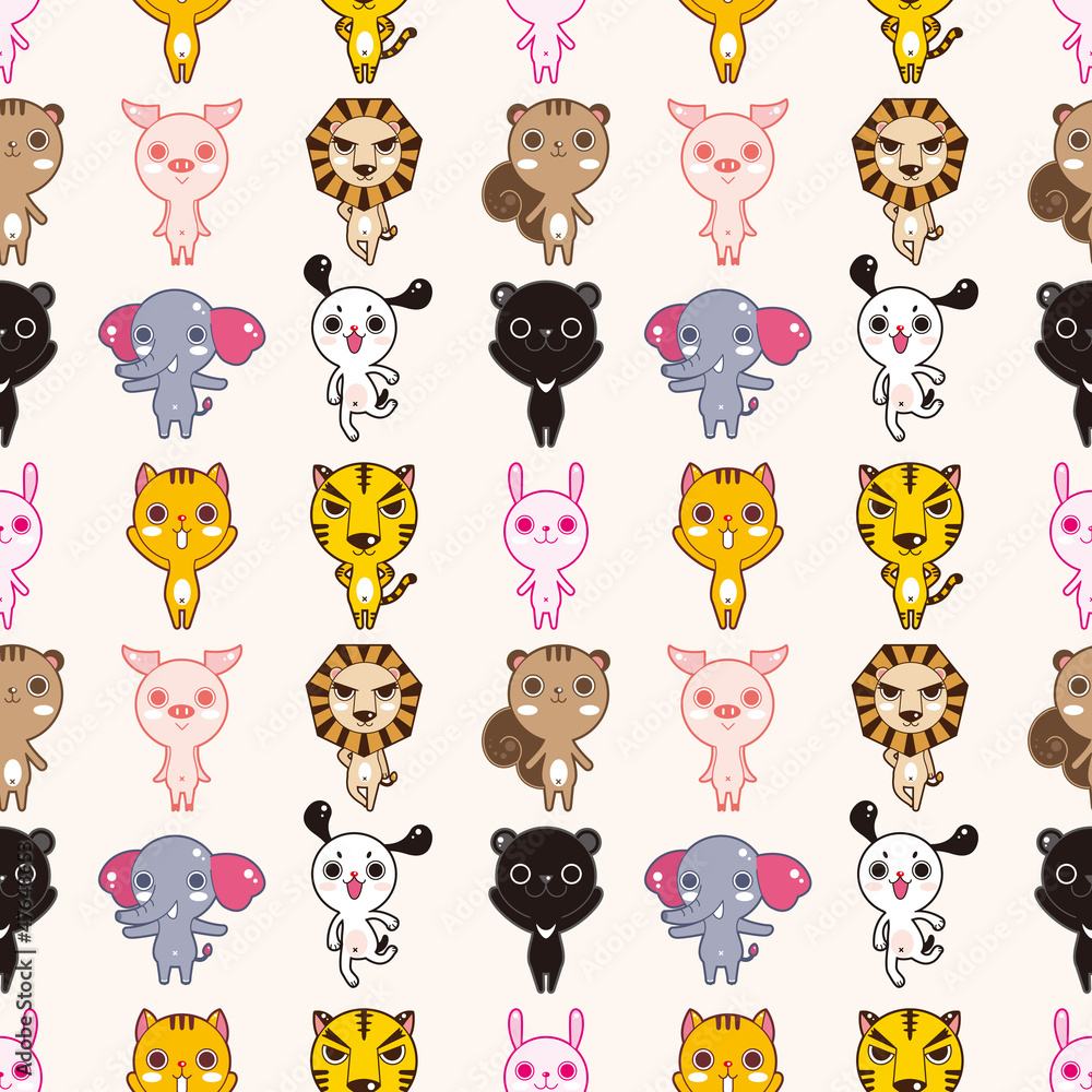 seamless animal pattern Stock Vector | Adobe Stock