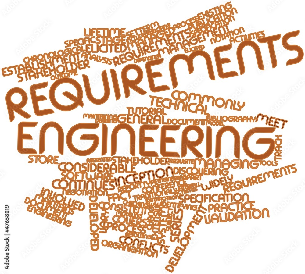 Word cloud for Requirements engineering Stock Illustration | Adobe Stock