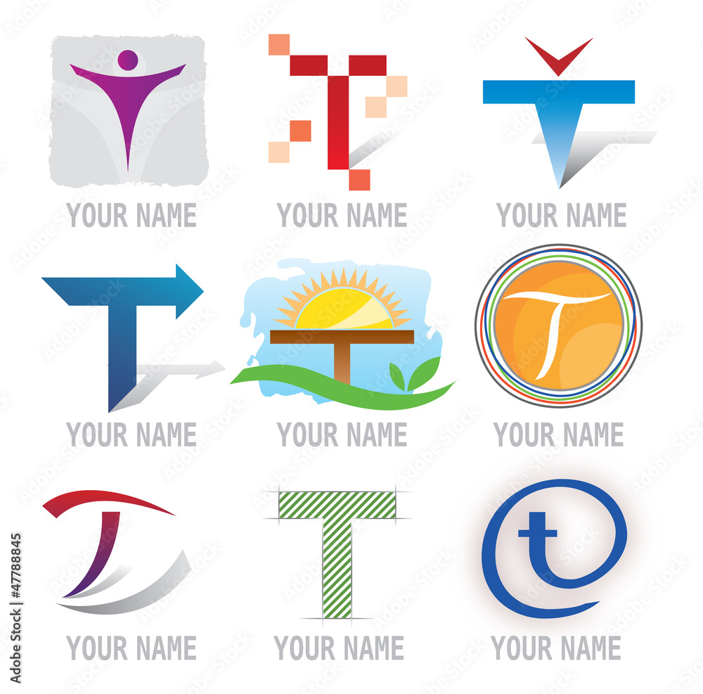 Ensemble d'Icones Lettre T pour Design Logos Stock 벡터 | Adobe Stock
