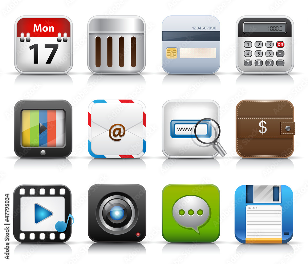 Vector App Icon Set Stock Vector | Adobe Stock