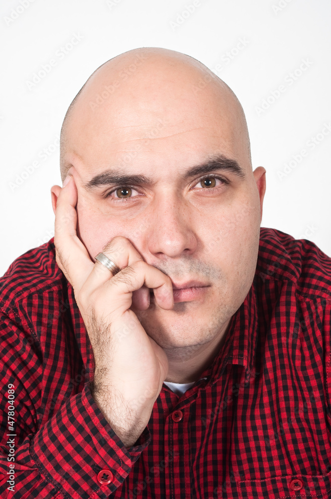 Bald man portrait Stock Photo | Adobe Stock
