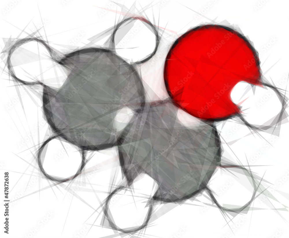 Ethanol (EtOH, ethyl alcohol) molecule. Stylized vector image Stock ...