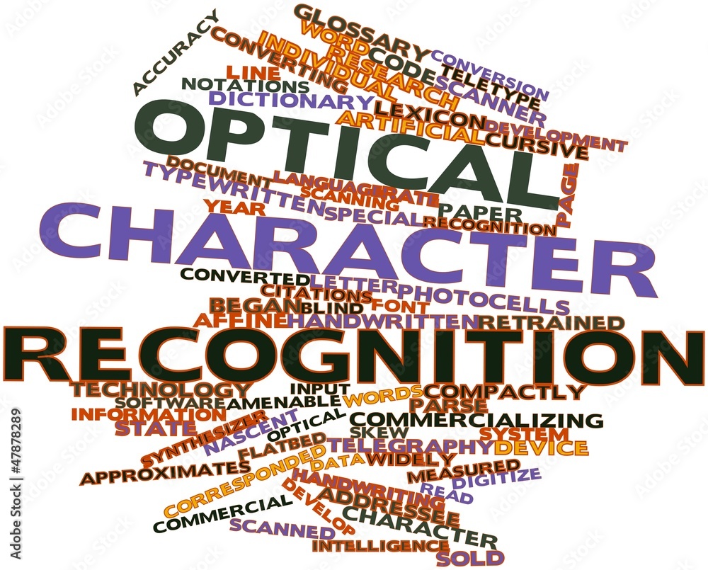 Word cloud for Optical character recognition Stock Illustration | Adobe ...