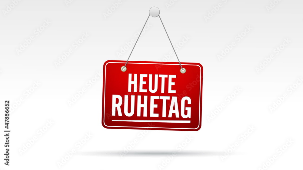 Heute Ruhetag Schild Stock-Video | Adobe Stock