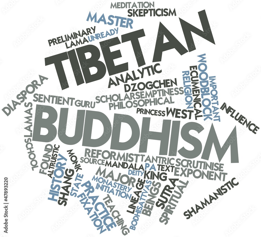 Word cloud for Tibetan Buddhism Stock Illustration | Adobe Stock