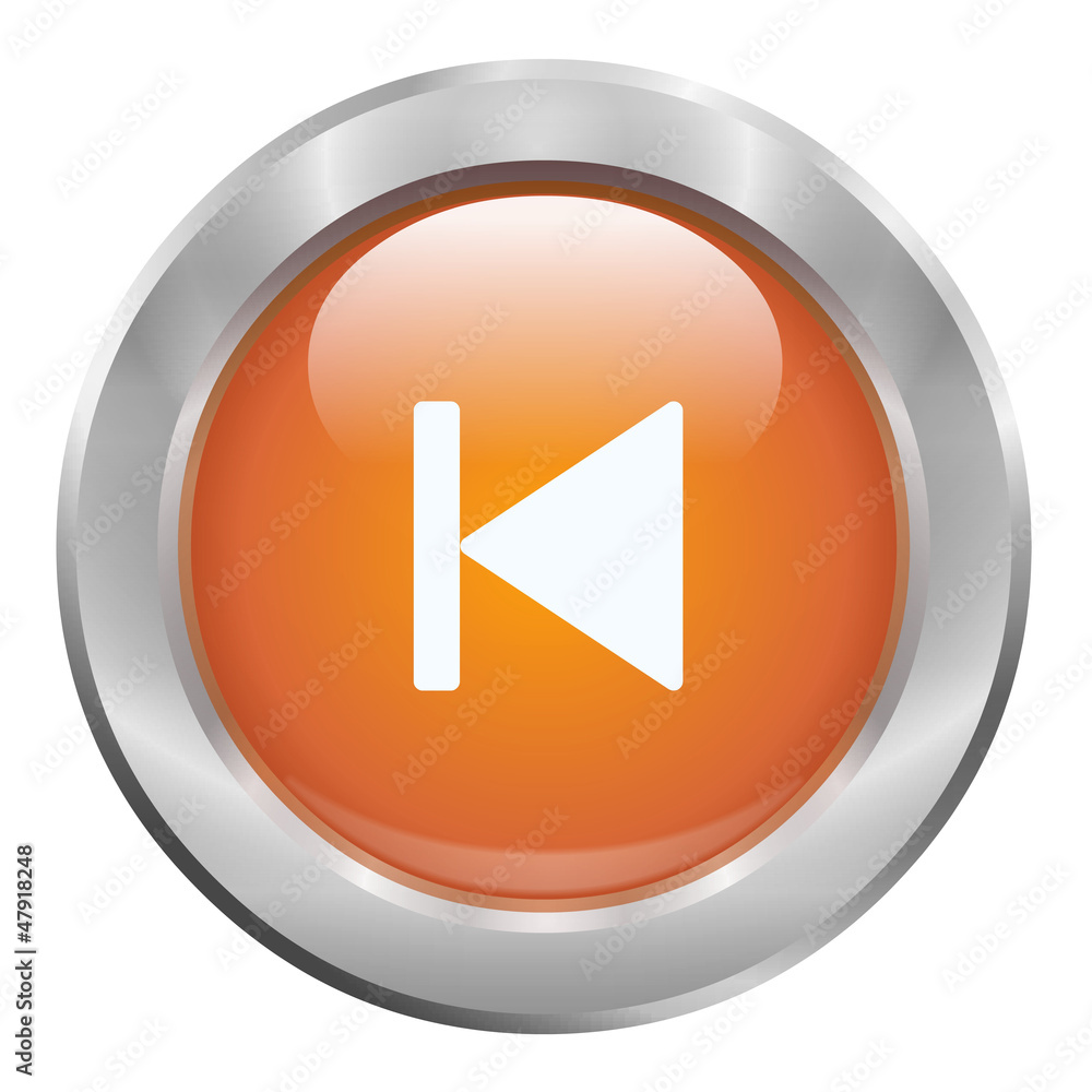 Bouton orange précédent Illustration Stock | Adobe Stock
