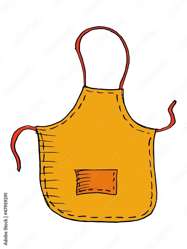 Hand drawn, vector, sketch illustration of apron Stock Vector | Adobe Stock