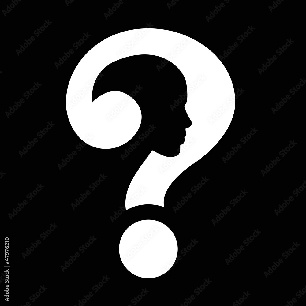 question mark human head symbol, vector Stock Vector | Adobe Stock