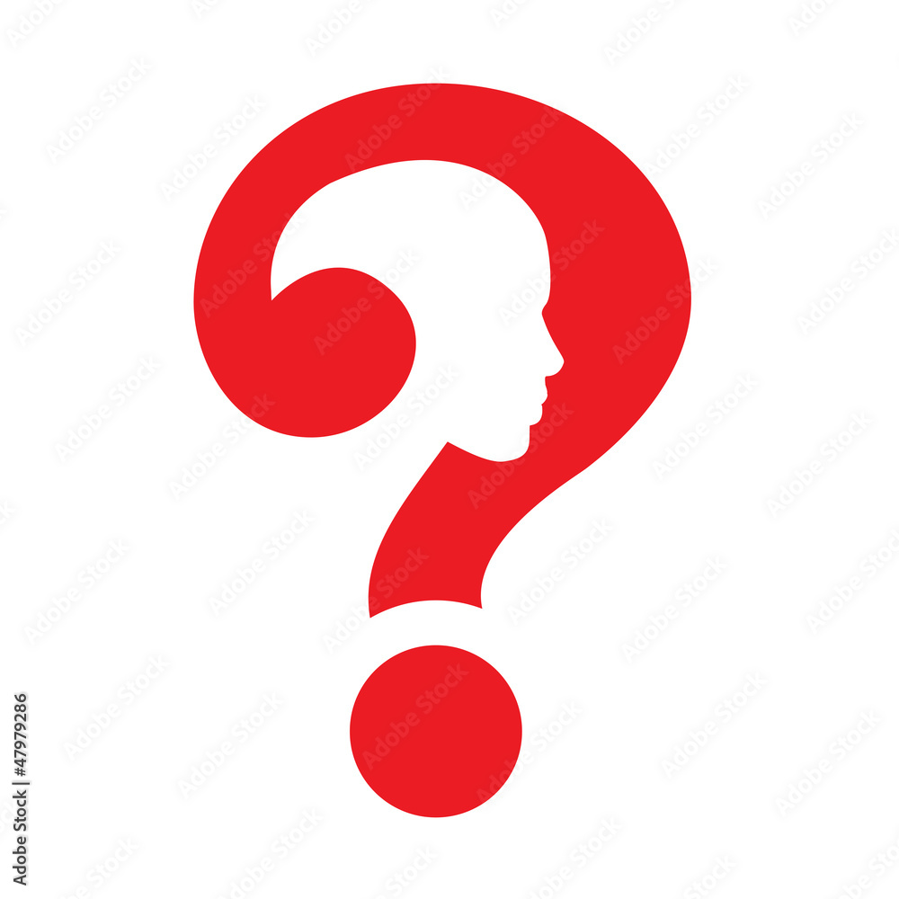question mark human head symbol, vector Stock Vector | Adobe Stock