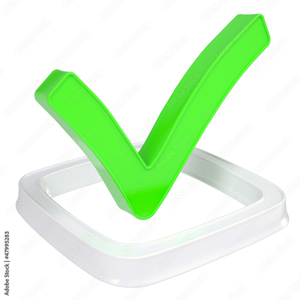 The Green Check Mark In The Checkbox Stock Illustration Adobe Stock