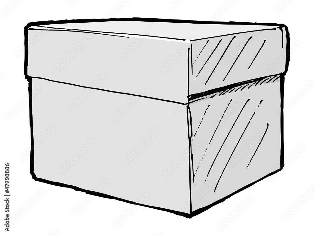 Hand drawn, vector, sketch illustration of box Stock Vector | Adobe Stock
