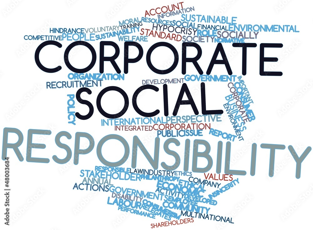 Word cloud for Corporate social responsibility Stock Illustration ...