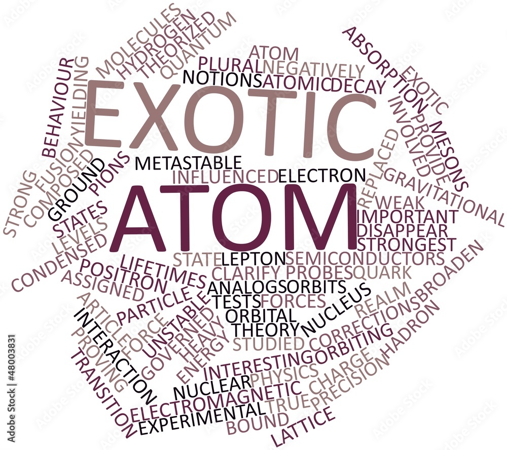 Word cloud for Exotic atom Stock Illustration | Adobe Stock