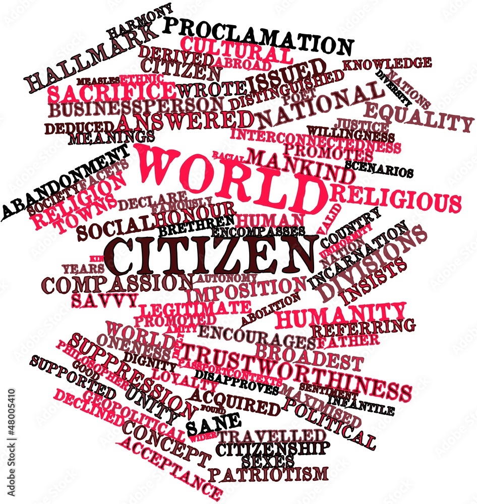 Word cloud for World citizen Stock Illustration | Adobe Stock