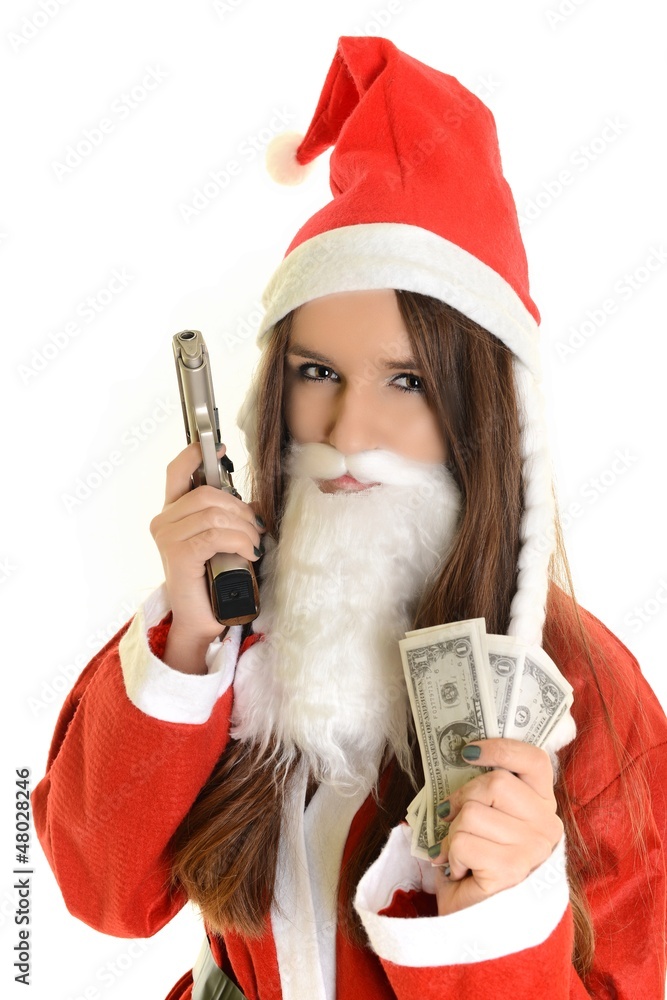 Santa with shotgun Stock Photo | Adobe Stock