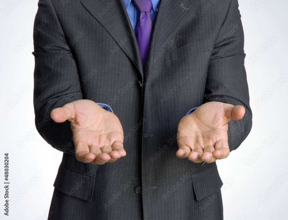 Hombre de negocios dando las manos,pidiendo,saludando. foto de Stock ...