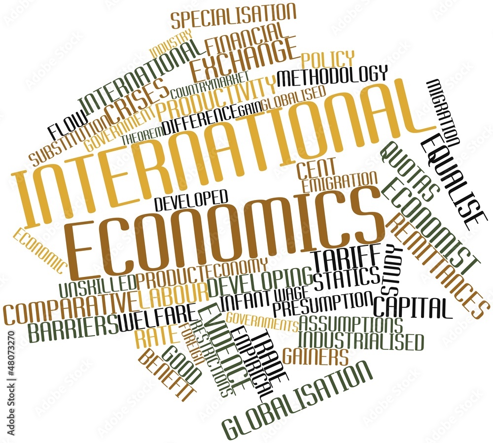 Word cloud for International economics Stock Illustration | Adobe Stock