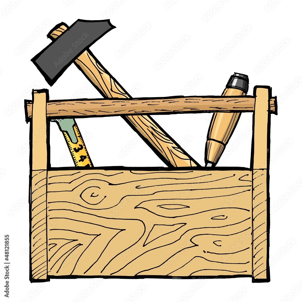 hand drawn, cartoon, vector illustration of toolbox Stock Vector ...