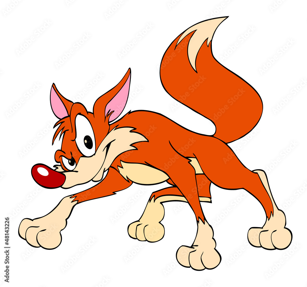 Sneaky Red Fox Stock Illustration | Adobe Stock