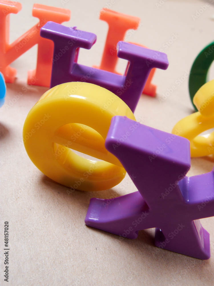 Plastic alphabet letters Stock Photo | Adobe Stock