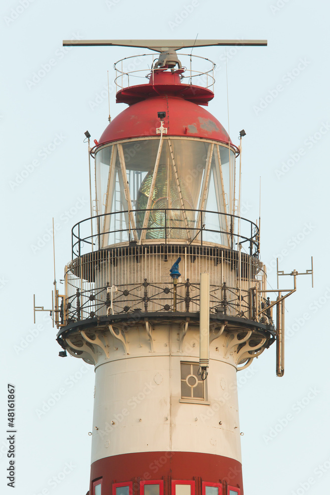 Red and white lighthouse Stock Photo | Adobe Stock