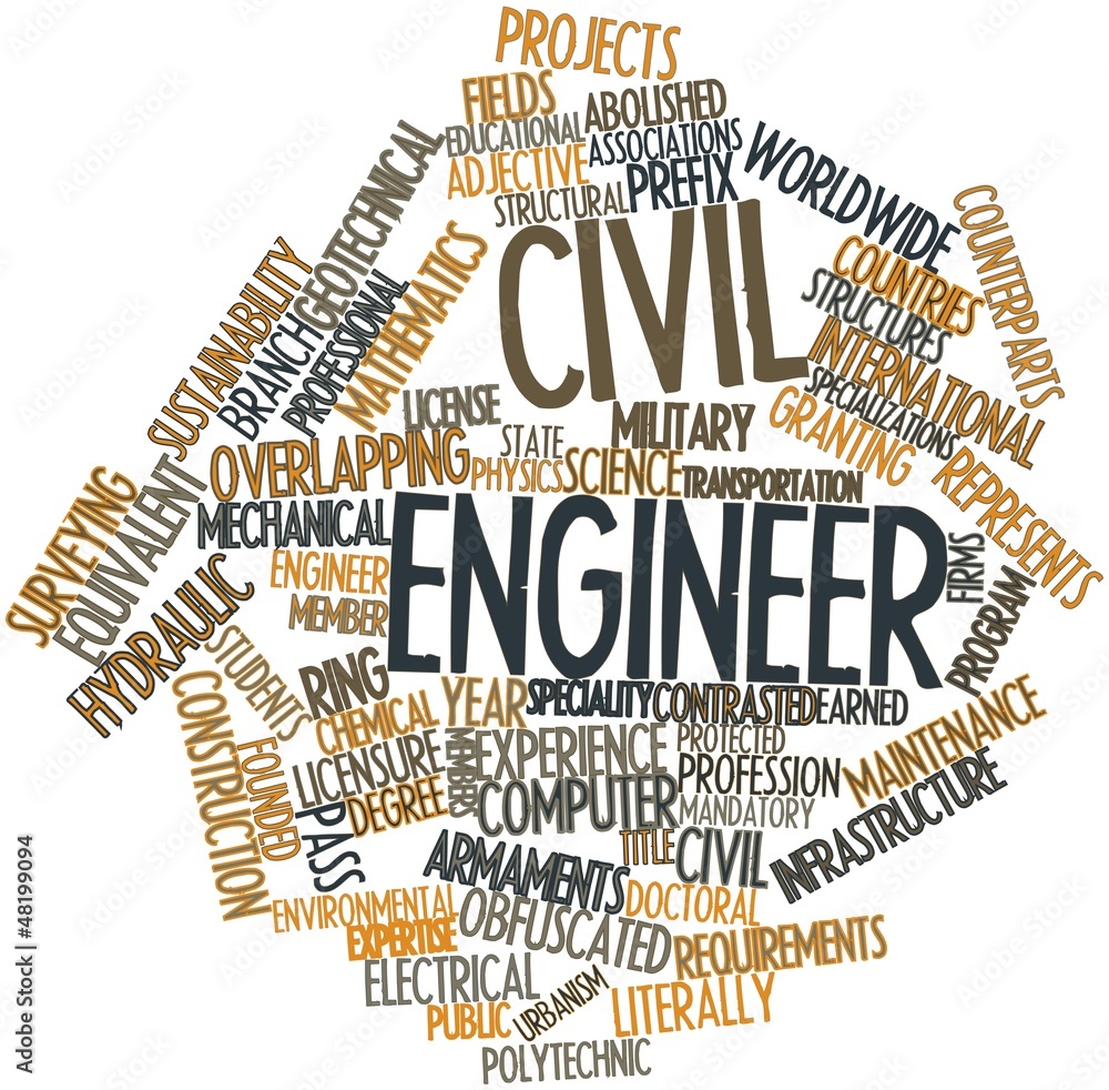 Word cloud for Civil engineer Stock Illustration | Adobe Stock