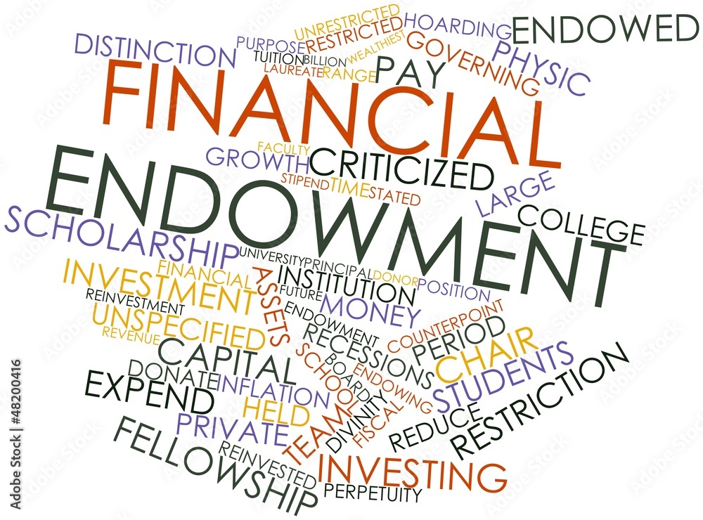 Word cloud for Financial endowment Stock Illustration | Adobe Stock