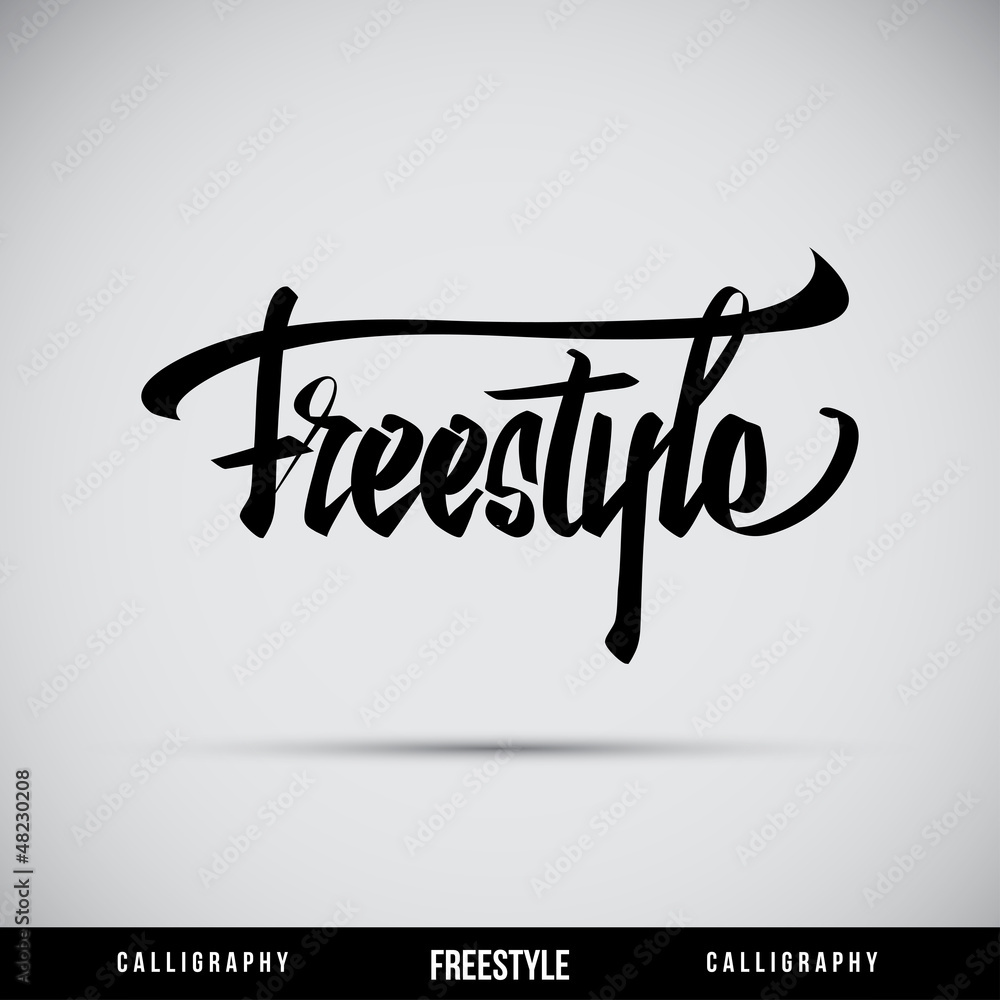 Freestyle hand lettering - handmade calligraphy Stock Vector | Adobe Stock