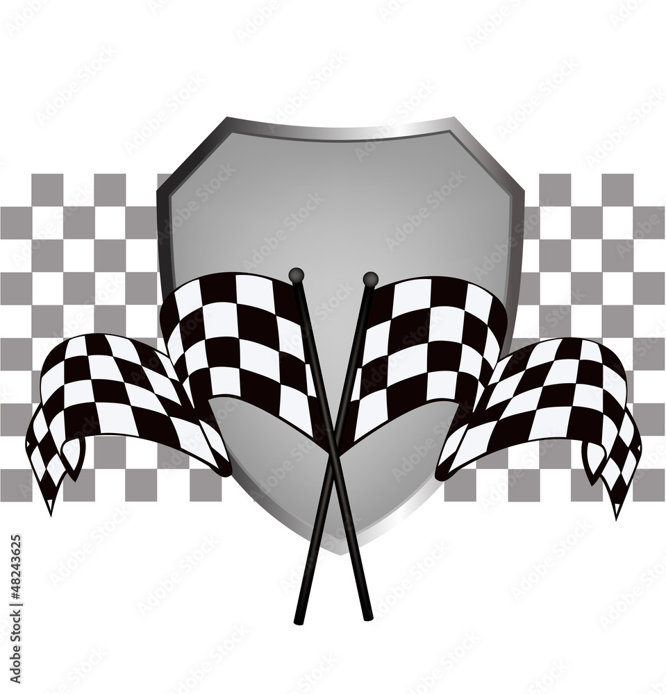 winner's racing background. shield and flag Stock Vector | Adobe Stock