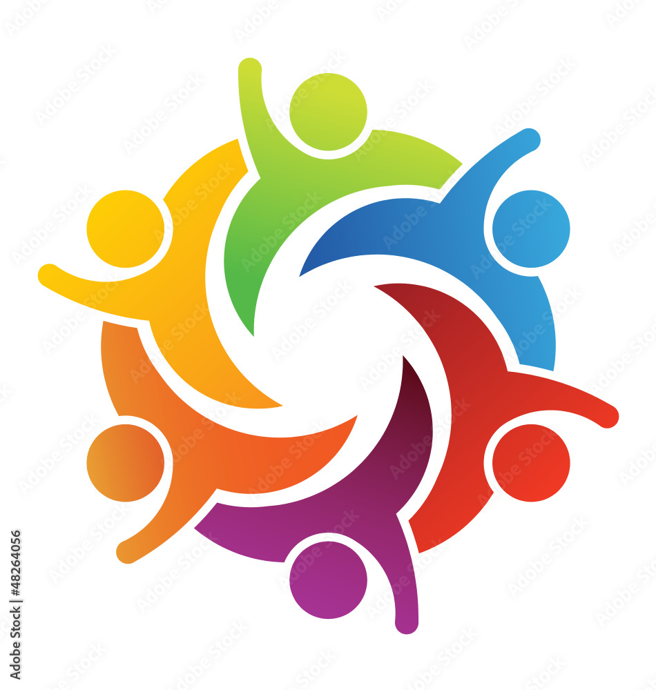Teamwork Six People Logo Vector Stock Vector | Adobe Stock