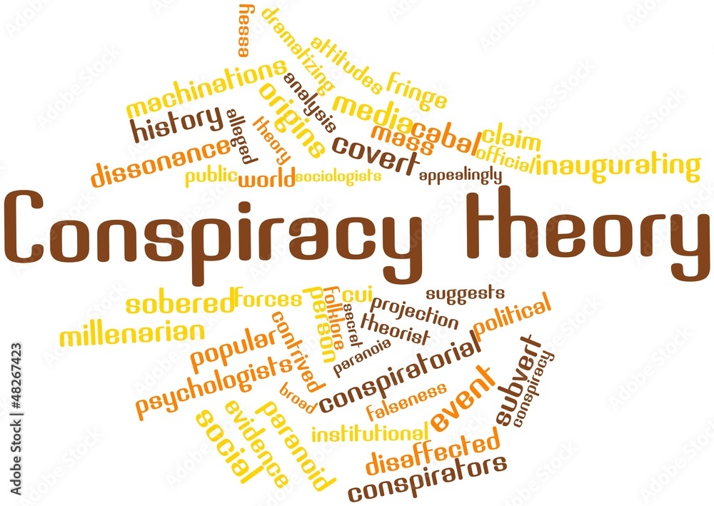 Word cloud for Conspiracy theory Stock Illustration | Adobe Stock