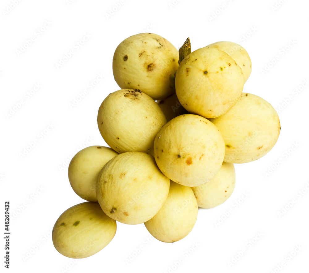 Langsat Lansium domesticum isolated Stock Photo | Adobe Stock