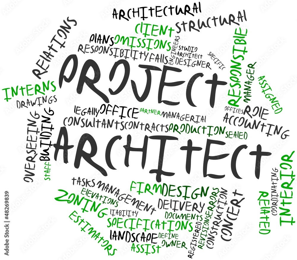 Word cloud for Project architect Stock Illustration | Adobe Stock