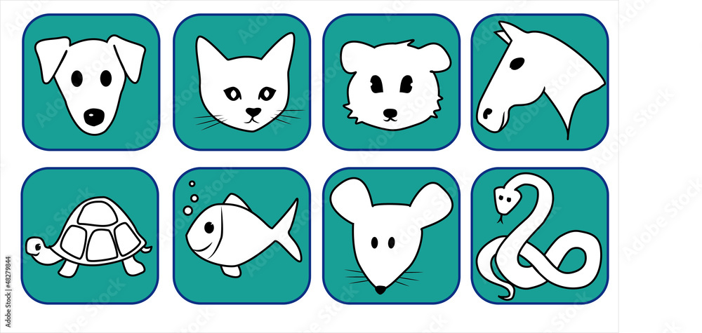 Tier-Icons erweitert Stock-Vektorgrafik | Adobe Stock