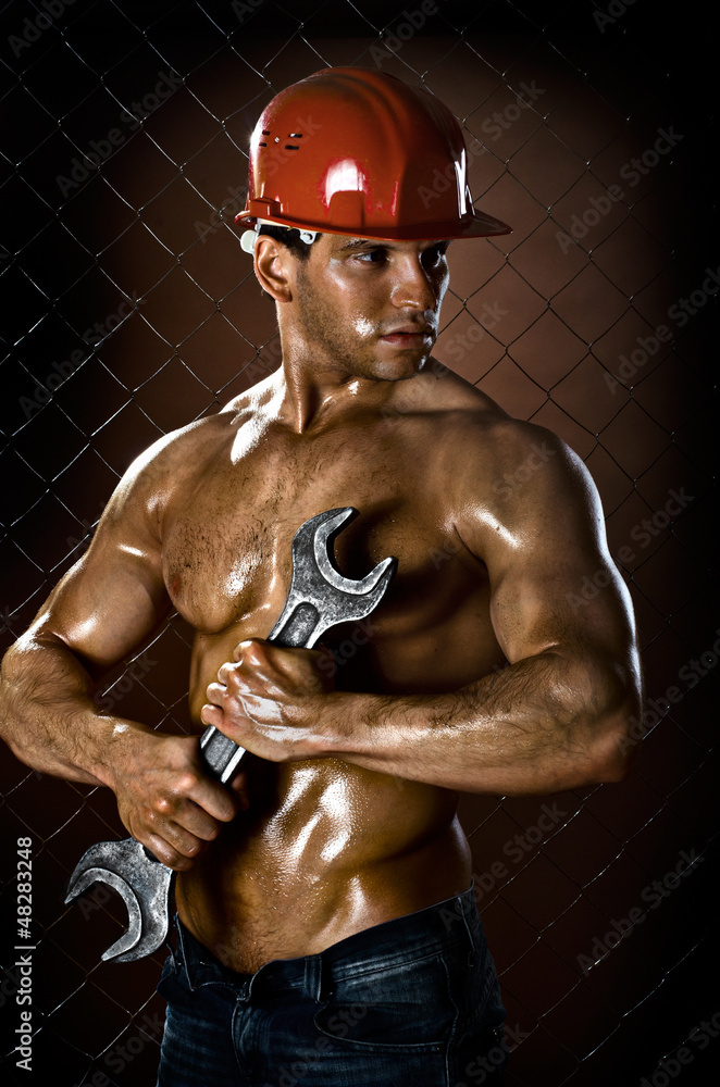 sexy workman Stock Photo | Adobe Stock