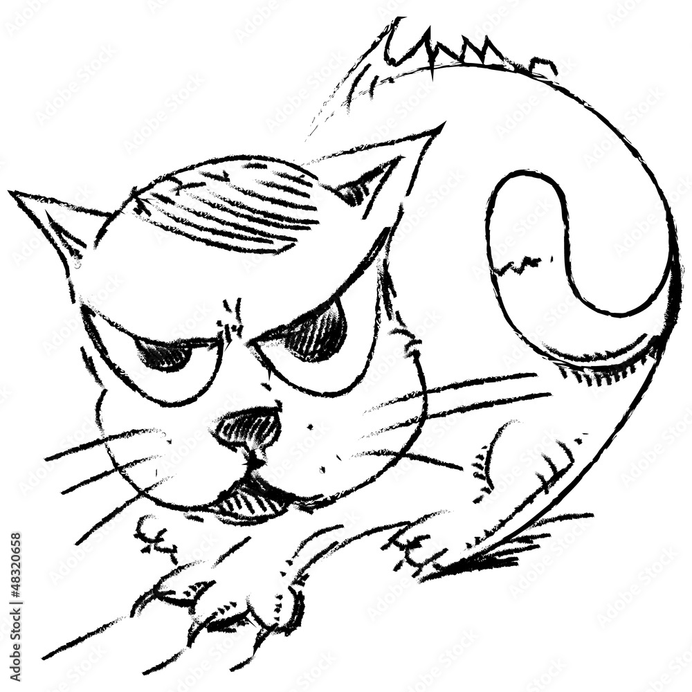 Angry Cat Lineart
