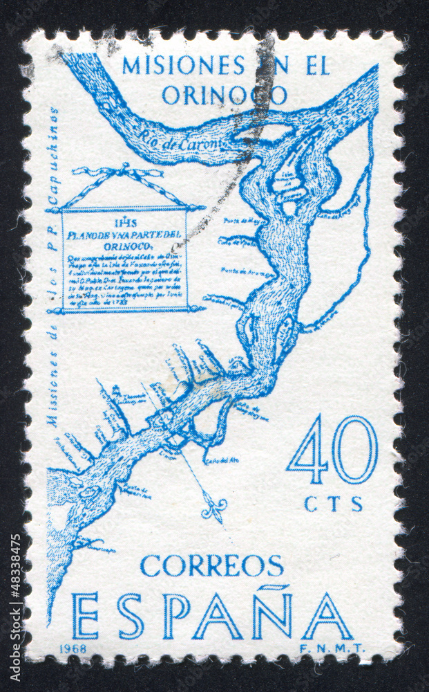 Map of Capuchin Missions along Orinoco River Stock Photo | Adobe Stock
