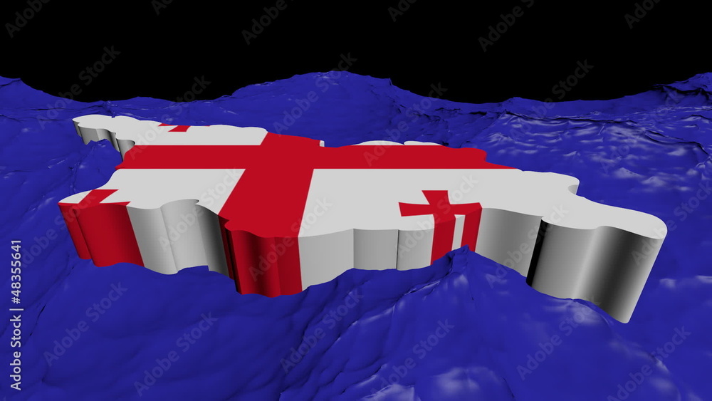 Georgia map flag in abstract ocean animation Stock Video | Adobe Stock