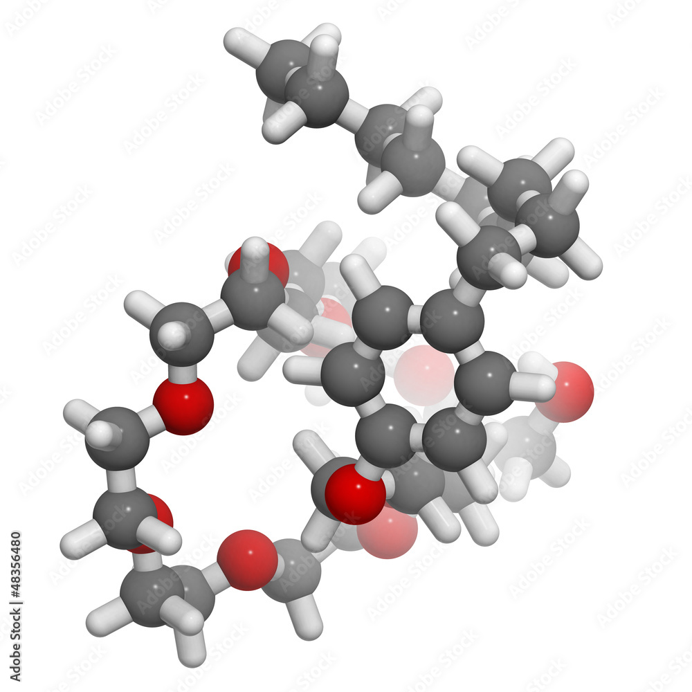 Nonoxynol-9 (N-9) molecule, chemical structure. N-9 is a surfact Stock ...