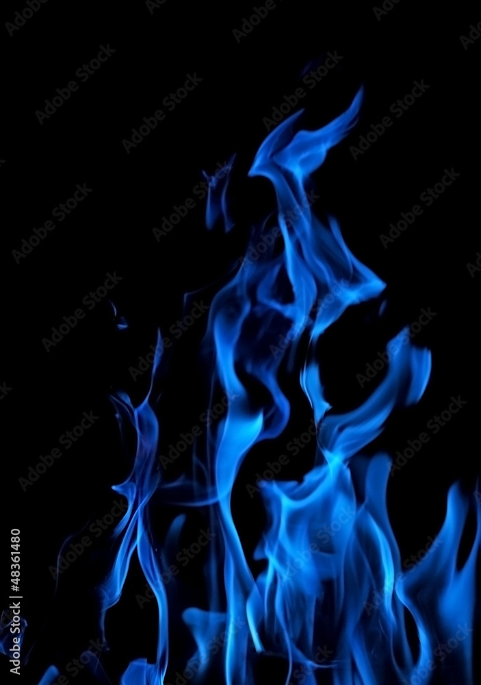 isolated on black dark blue flame Stock Photo | Adobe Stock