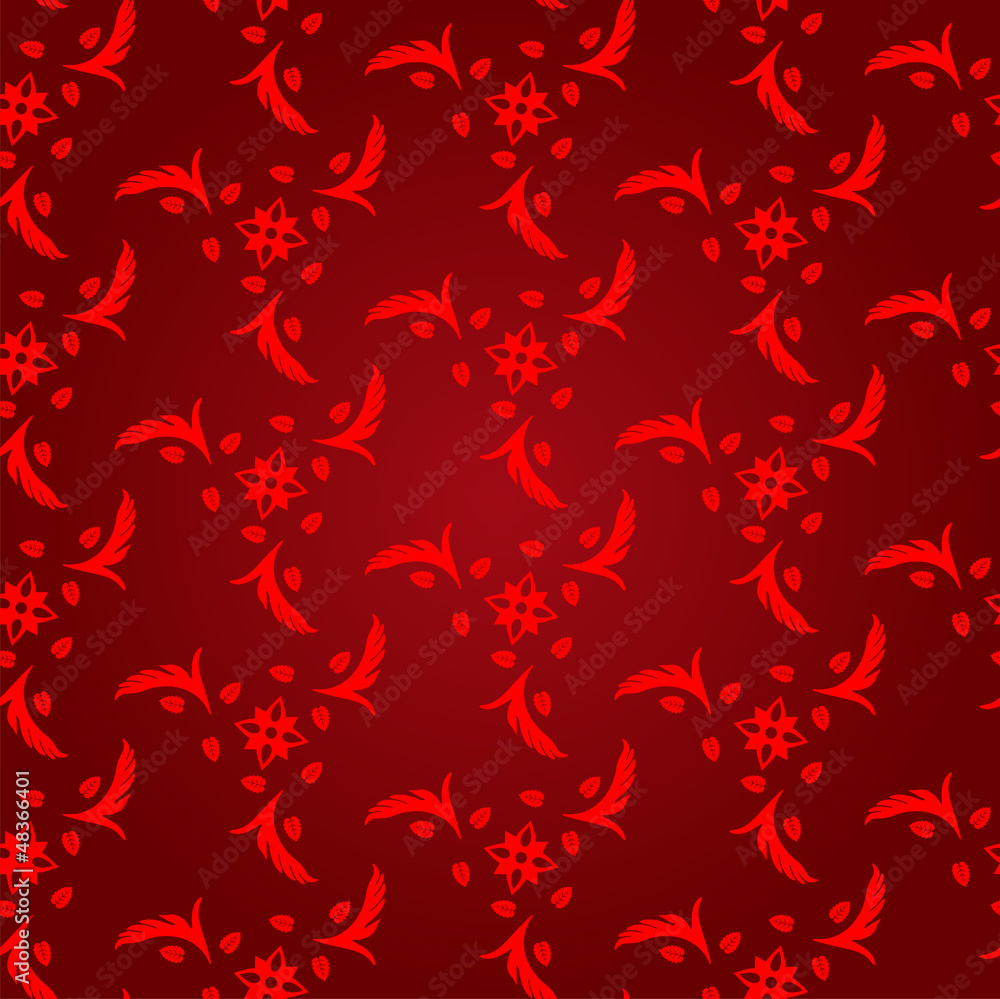 seamless abstract floral pattern background, red Stock Vector | Adobe Stock