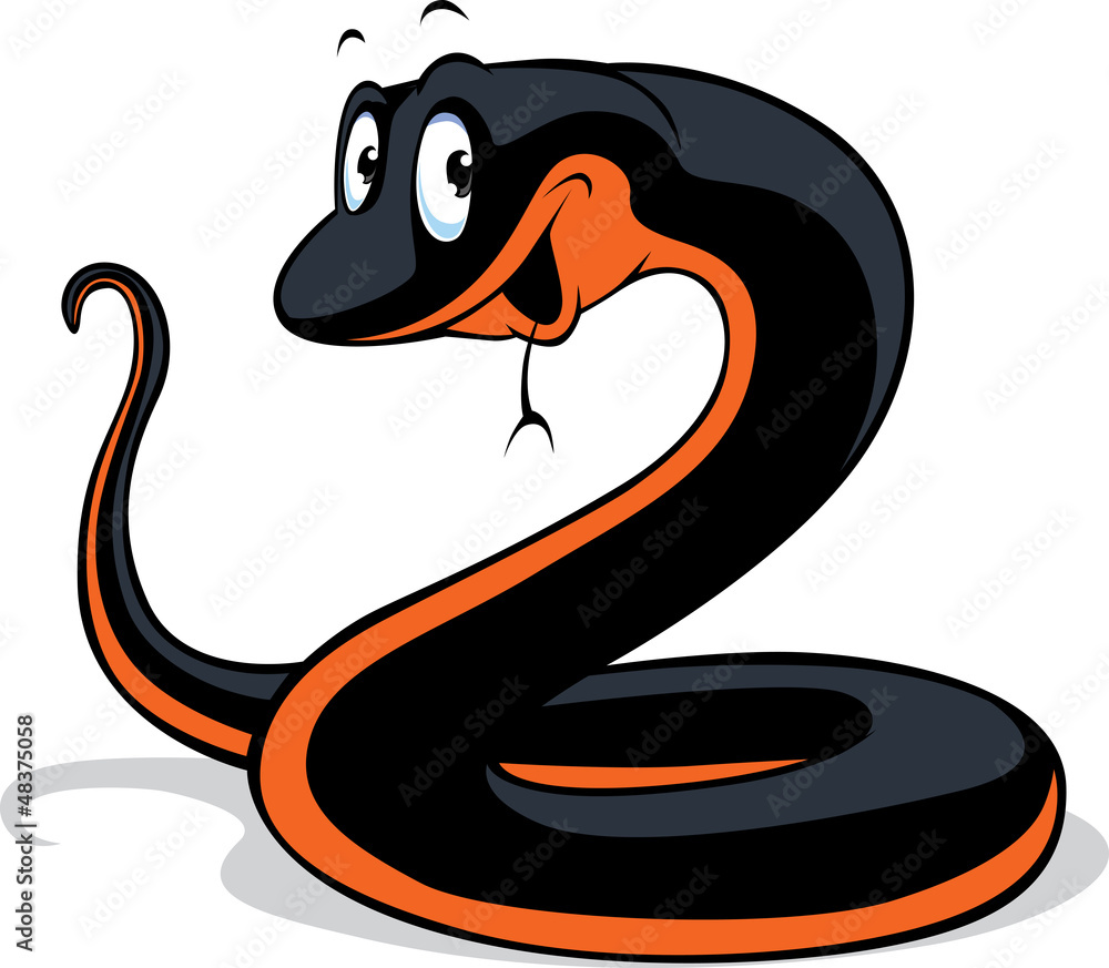 black snake cartoon Stock Vector | Adobe Stock