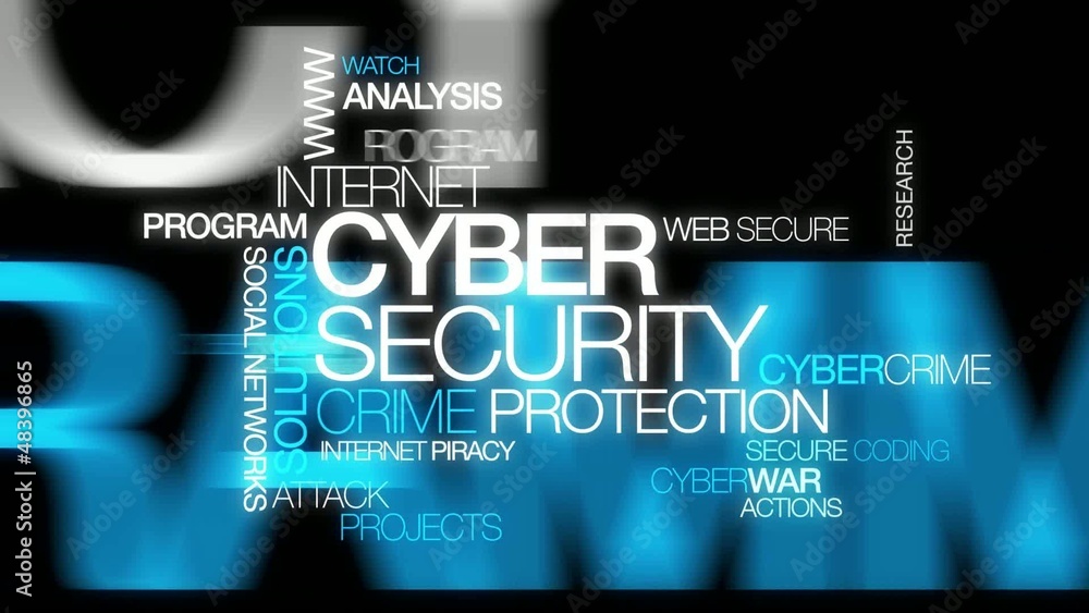 Cyber security crime protection word tag cloud video vídeo do Stock ...