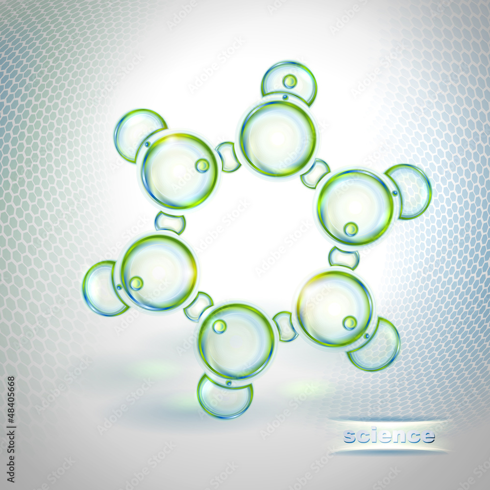 Abstract background with benzene molecule Stock Vector | Adobe Stock
