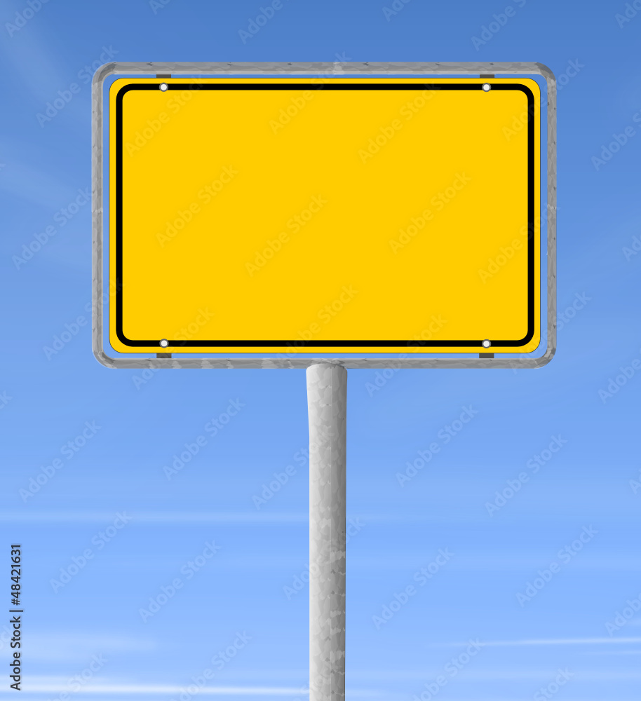 Ortsschild mit blauem Himmel Stock-Vektorgrafik | Adobe Stock