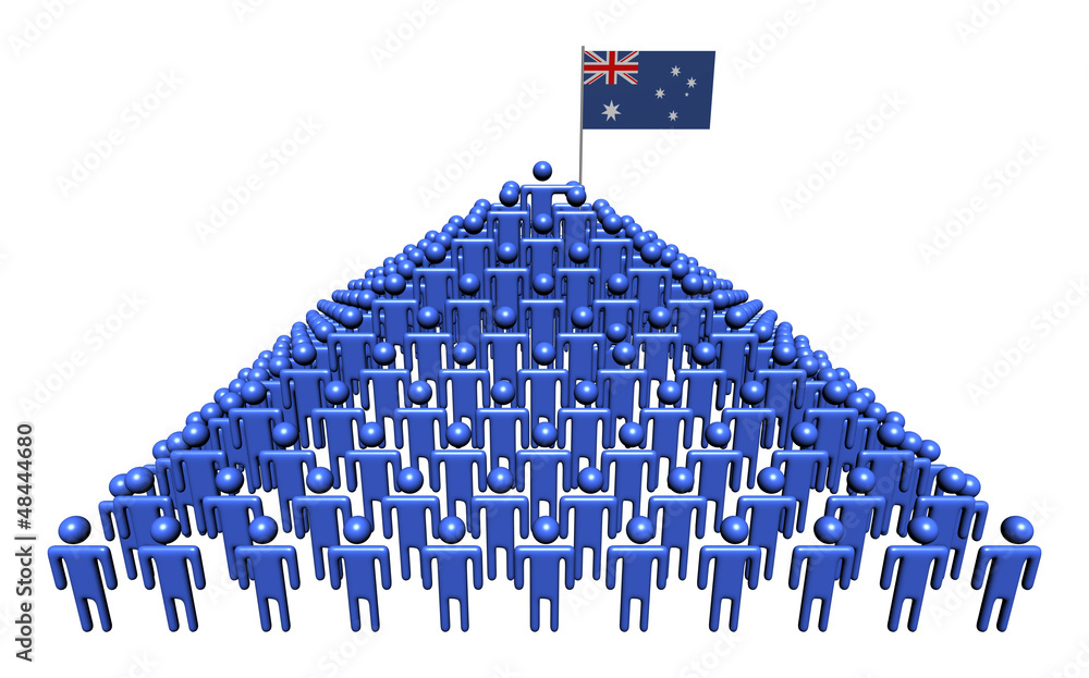 Pyramid of abstract people with Australian flag illustration Stock ...