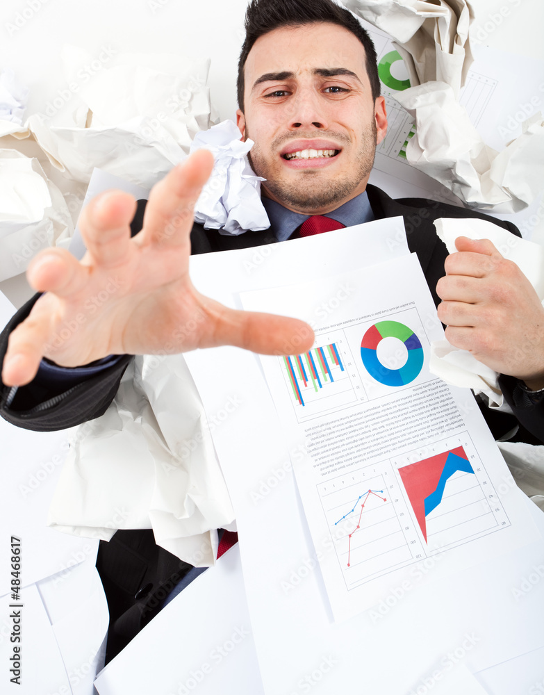 Businessman asking for help Stock Photo | Adobe Stock