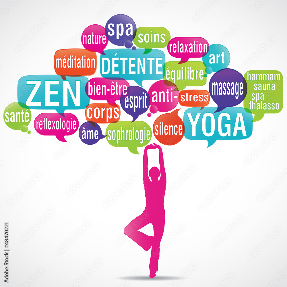 nuage de mots bulles silhouette : détente zen Stock Illustration ... nuage de mots bulles silhouette : détente zen Stock Illustration ...