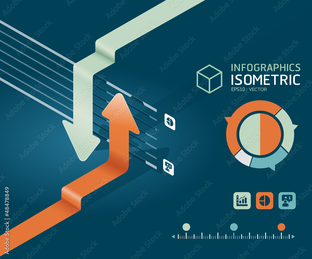 infographic isometric graph / can be used for infographics Stock Vector ...